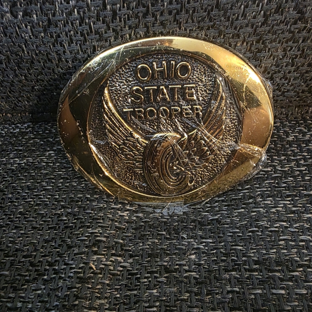 Ohio State Trooper Gold Belt Buckle - Gem